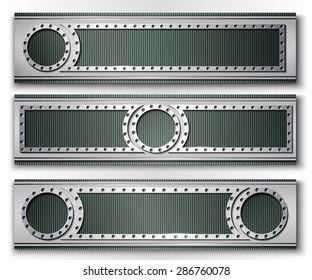 Set Metal Banners Vector Illustration Stock Vector (Royalty Free ...