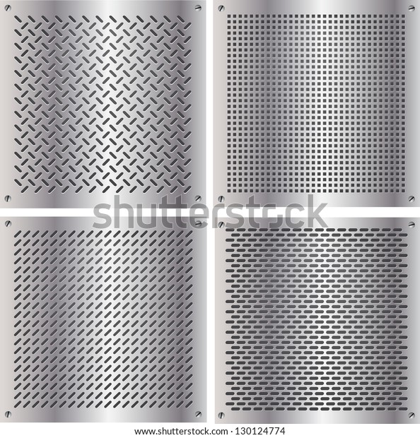Set Metal Grids Stock Vector (Royalty Free) 130124774 | Shutterstock