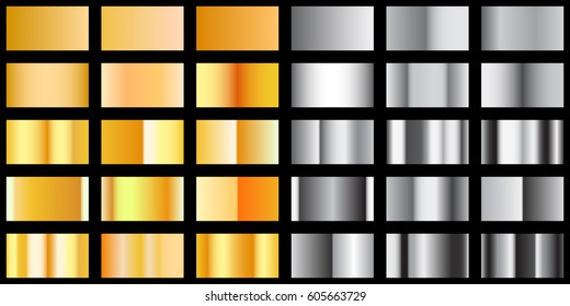 Set Metal Texture Silver Gold Colors Stock Vector (Royalty Free ...