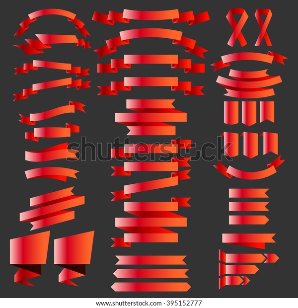 Set Metalic Ribbons Badges Label Illustration Stock Vector (Royalty ...