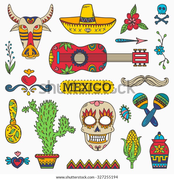 Set Mexican Traditional Cultural Elements Stock Vector (Royalty Free ... Set Mexican Traditional Cultural Elements Stock Vector (Royalty Free ...