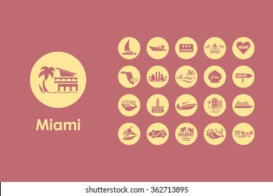 Set Miami Simple Icons Stock Vector (Royalty Free) 362713895 | Shutterstock