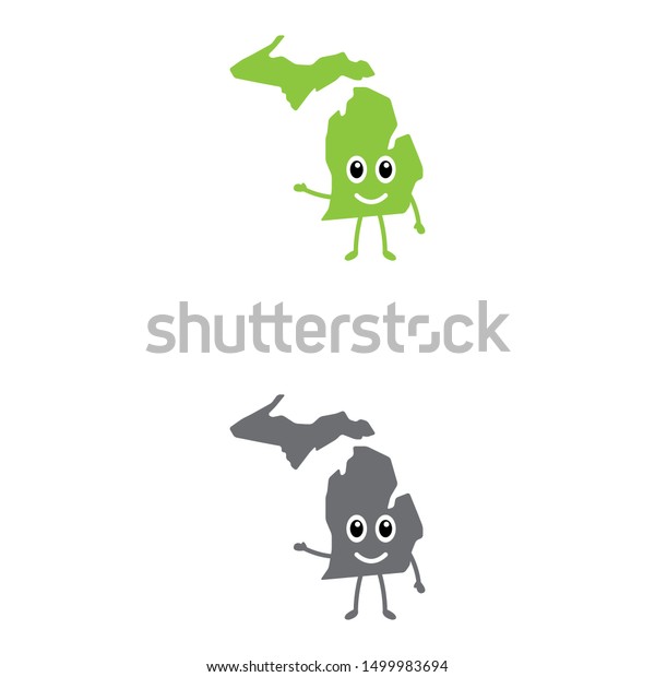 Set Michigan State Map Mascots Stock Vector (Royalty Free) 1499983694 ...