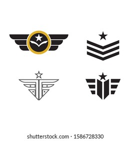 Set Military Wave Logo Template Vector Stock Vector (Royalty Free ...