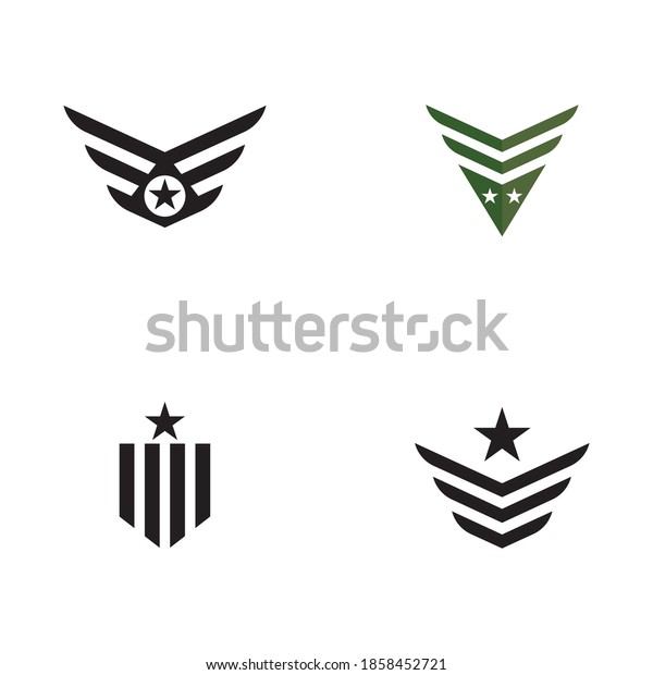 Set Military Wave Logo Template Vector Stock Vector (Royalty Free ...