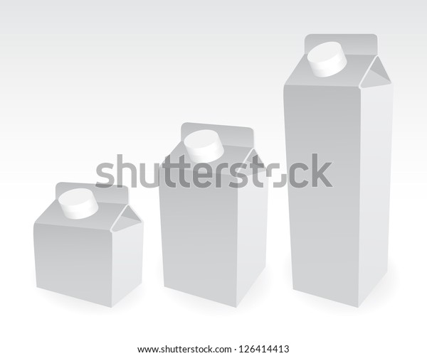 Set Milk Boxes Milk Carton Screw Stock Vector (Royalty Free) 126414413 ...