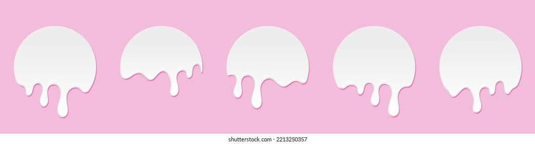 Set Milk Drops Dripping Milk Realistic Stock Vector (Royalty Free ...