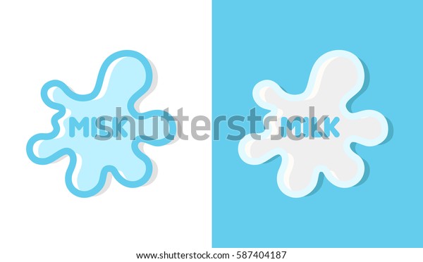 Set Milky Drops Isolated On White Stock Vector (Royalty Free) 587404187 ...