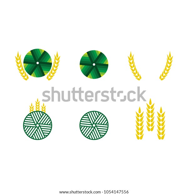 Set Millstone Icons Stock Vector (Royalty Free) 1054147556