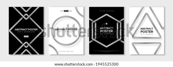 Set Minimal Design Posters Frame Template Stock Vector (Royalty Free ...
