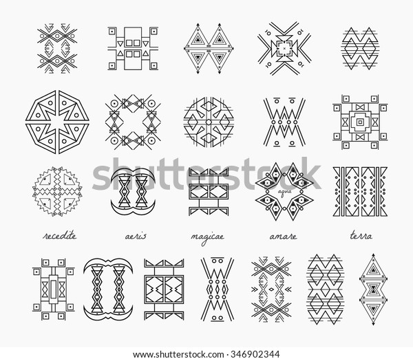 Set Minimal Geometric Monochrome Shapes Trendy Stock Vector (Royalty ...