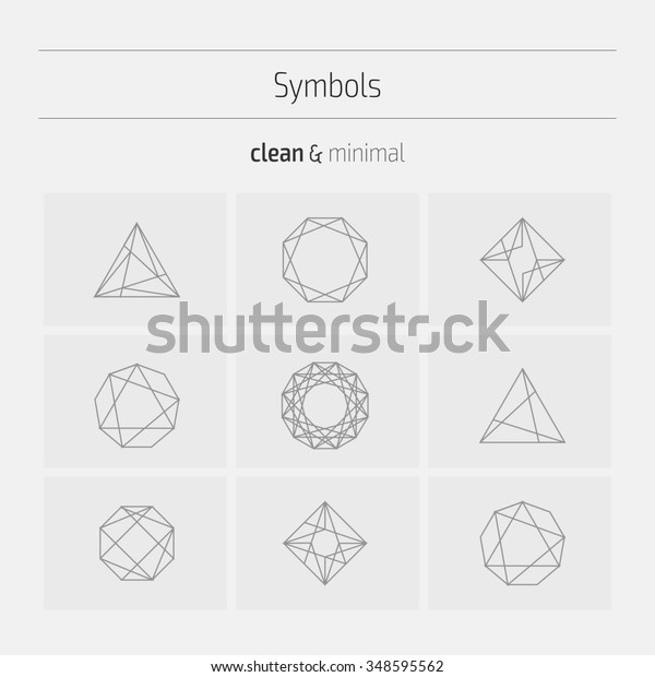 Set Minimal Geometric Monochrome Shapes Trendy Stock Vector (Royalty ...