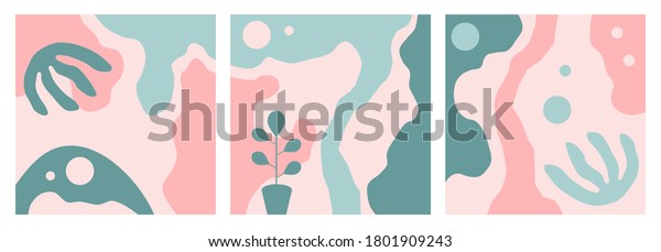 Set Minimalist Abstract Aesthetic Background Design Stock Vector ...
