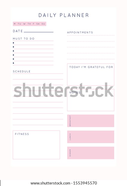Set Minimalist Abstract Planners Daily Planner Stock Vector (Royalty ...
