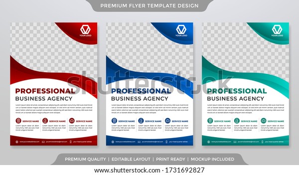 Set Minimalist Flyer Template Design Simple Stock Vector (Royalty Free ...