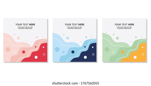 Set Minimalist Square Background Modern Easy Stock Vector (Royalty Free ...
