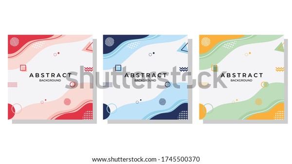 Set Minimalist Square Background Modern Easy Stock Vector (Royalty Free ...