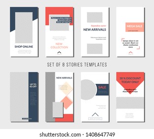 Set Minimalistic Geometric Stories Vector Editable Stock Vector ...
