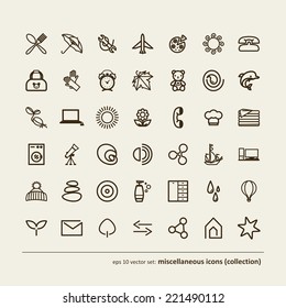 Set Miscellaneous Icons Collection Vector Stock Vector (Royalty Free ...