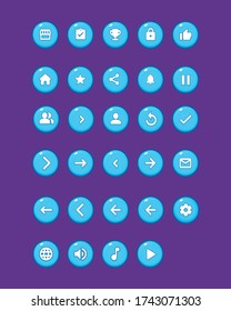 Set Mobile Game Buttons Icons Graphical Stock Vector (Royalty Free ...