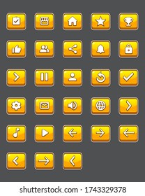 Set Mobile Game Buttons Icons Graphical Stock Vector (Royalty Free ...