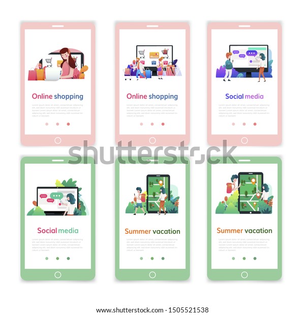 Set Mobile Page Design Templates Online Stock Vector (Royalty Free ...