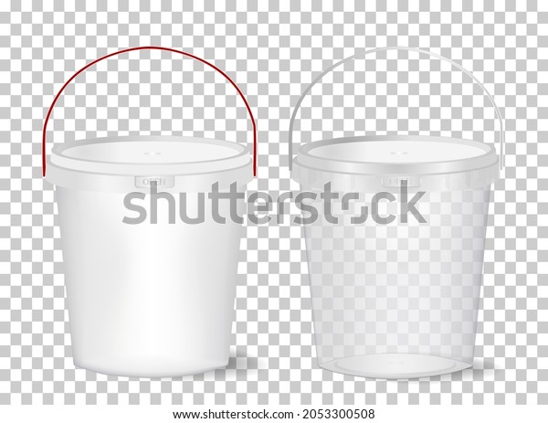 Set Mockups Plastic Containers Transparent White Stock Vector (Royalty ...