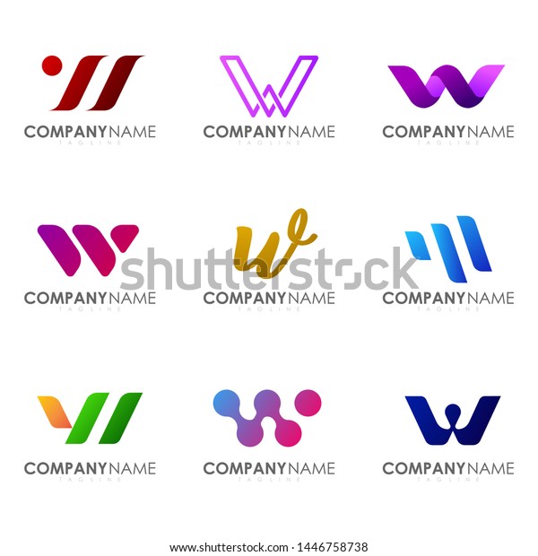 Set Modern Alphabet Logo Design Letter Stock Vector (Royalty Free ...