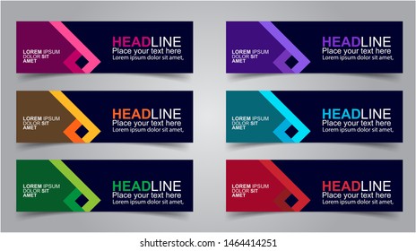 Set Modern Banners Background Creative Header Stock Vector (Royalty ...