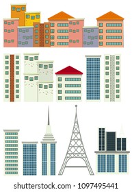 Set Modern Building Illustration Stock Vector (Royalty Free) 1097495441 ...