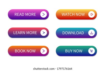 Set Vector Modern Trendy Flat Buttons Stock Vector (Royalty Free ...