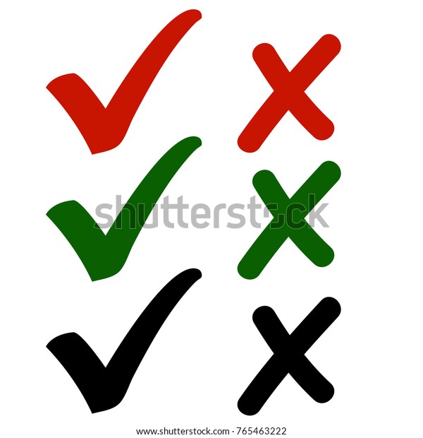 Set Modern Check Mark Icons Red Stock Vector (Royalty Free) 765463222 ...
