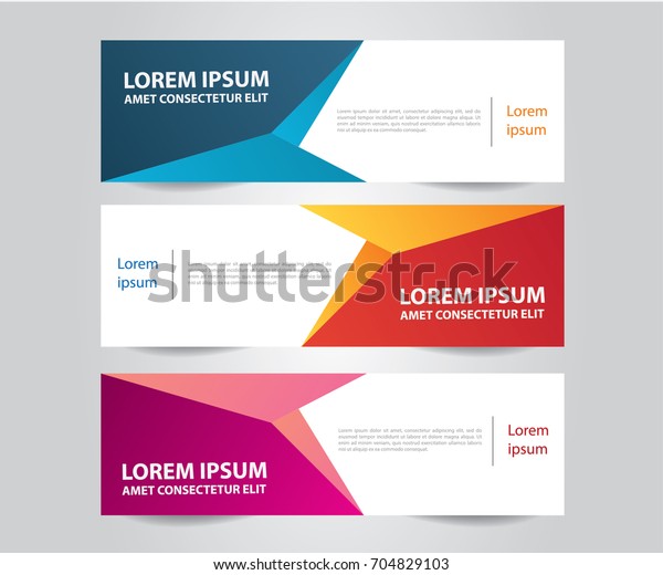 Vektor Stok Set Modern Colorful Banner Template Blue (Tanpa Royalti ...