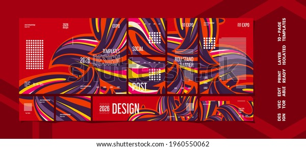 Set Modern Creative Expo Layout Templates Stock Vector (Royalty Free ...