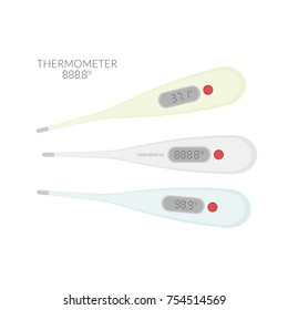 Set Modern Digital Temperature Measurement Devices 库存矢量图（免版税）754514569 ...