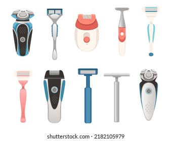 Set Modern Electric Standard Razor Different Stock Vector (Royalty Free ...