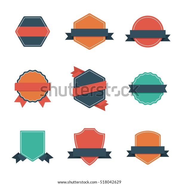 Ensemble de Badges Modernes De Style : image vectorielle de stock ...