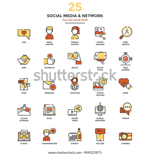 웹 프로젝트 및 응용 프로그램에서 소셜 스톡 벡터 로열티 프리 489023875 Shutterstock