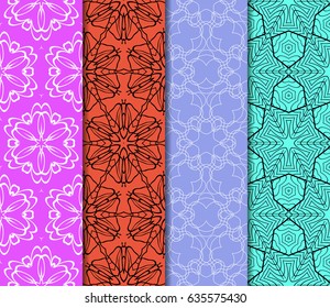 Set Modern Floral Pattern Geometric Ornament Stock Vector (Royalty Free ...