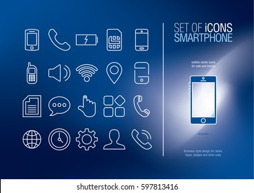 Set Modern Futuristic Mobile Vector Icons Stock Vector (Royalty Free ...