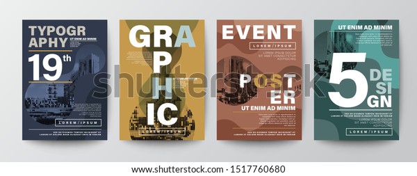 Set Modern Graphic Design Poster Layout Stock Vector (Royalty Free ...
