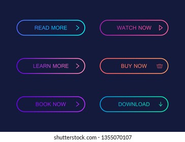 Set Vector Modern Trendy Flat Buttons Stock Vector (Royalty Free ...