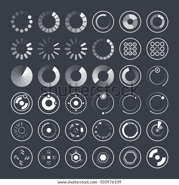 Set Modern Preloaders Animation Design Stock Vector (Royalty Free ...