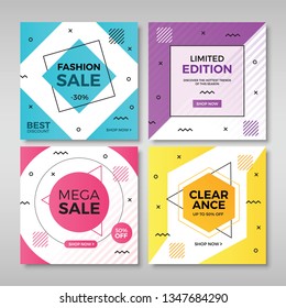 Set Modern Promotion Square Banners Vol3 Stock Vector (Royalty Free ...
