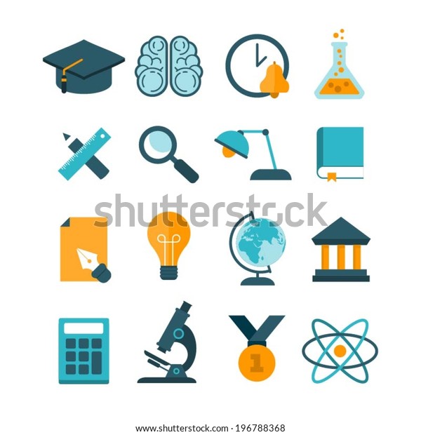 Set Modern Vector Education Icons Stock Vector (Royalty Free) 196788368