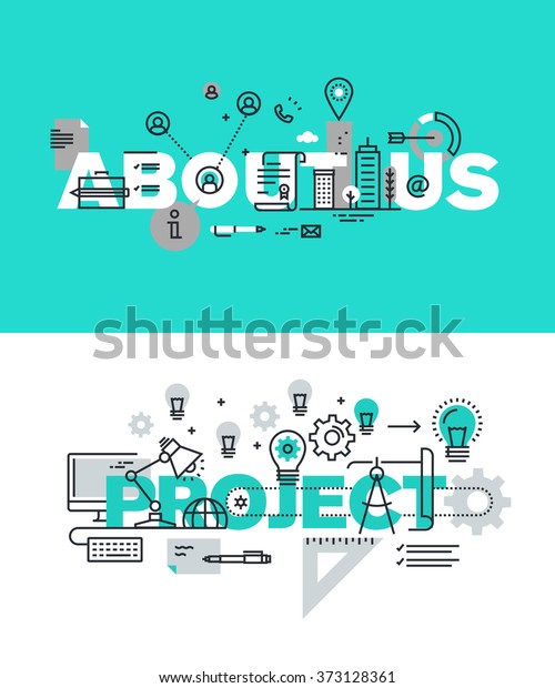 Set Modern Vector Illustration Concepts Words Stock Vector (Royalty ...