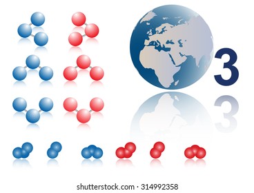 Set Molecular Model O3 Ozone 3d: vector de stock (libre de regalías ...