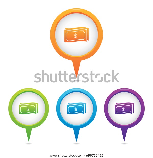 Set Money Dollar Bill Marker Icons Stock Vector (Royalty Free ...