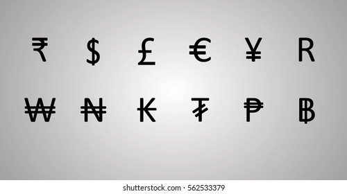 Set Money Signs Different Countries Stock Vector (Royalty Free ...