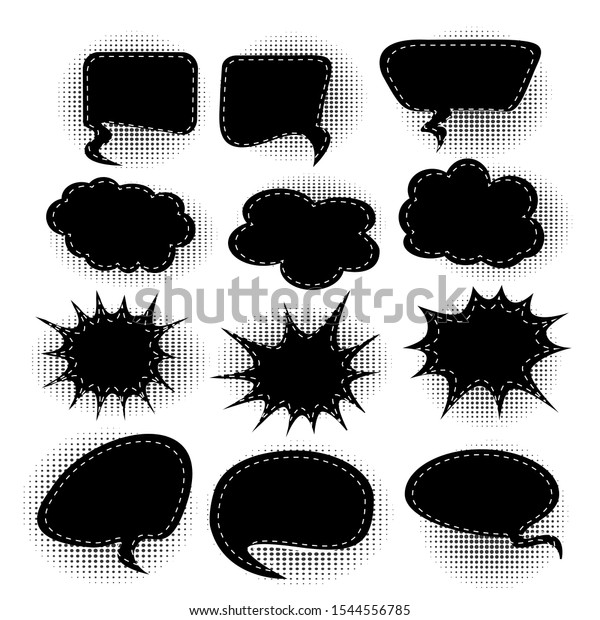 Set Monochrome Blank Effects Template Comic Stock Vector (Royalty Free ...
